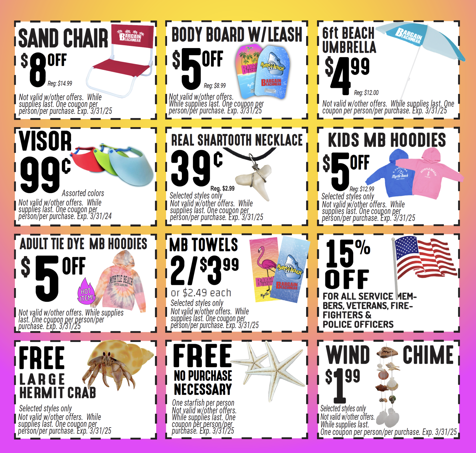 Myrtle Beach Coupons - Discounts For Beachwear Products - Bargain